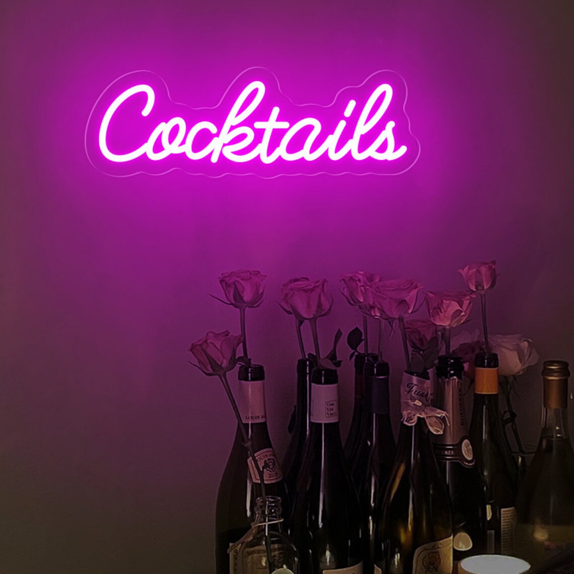 Cocktails LED Neon Sign: Home Bar Decor - Etsy