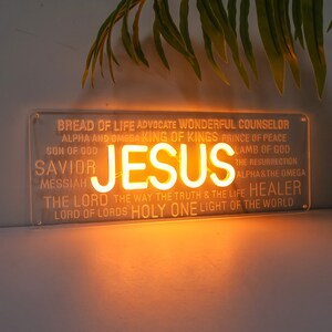 Jesus Word Cloud Neon Sign: Christian Wall Decor - Etsy