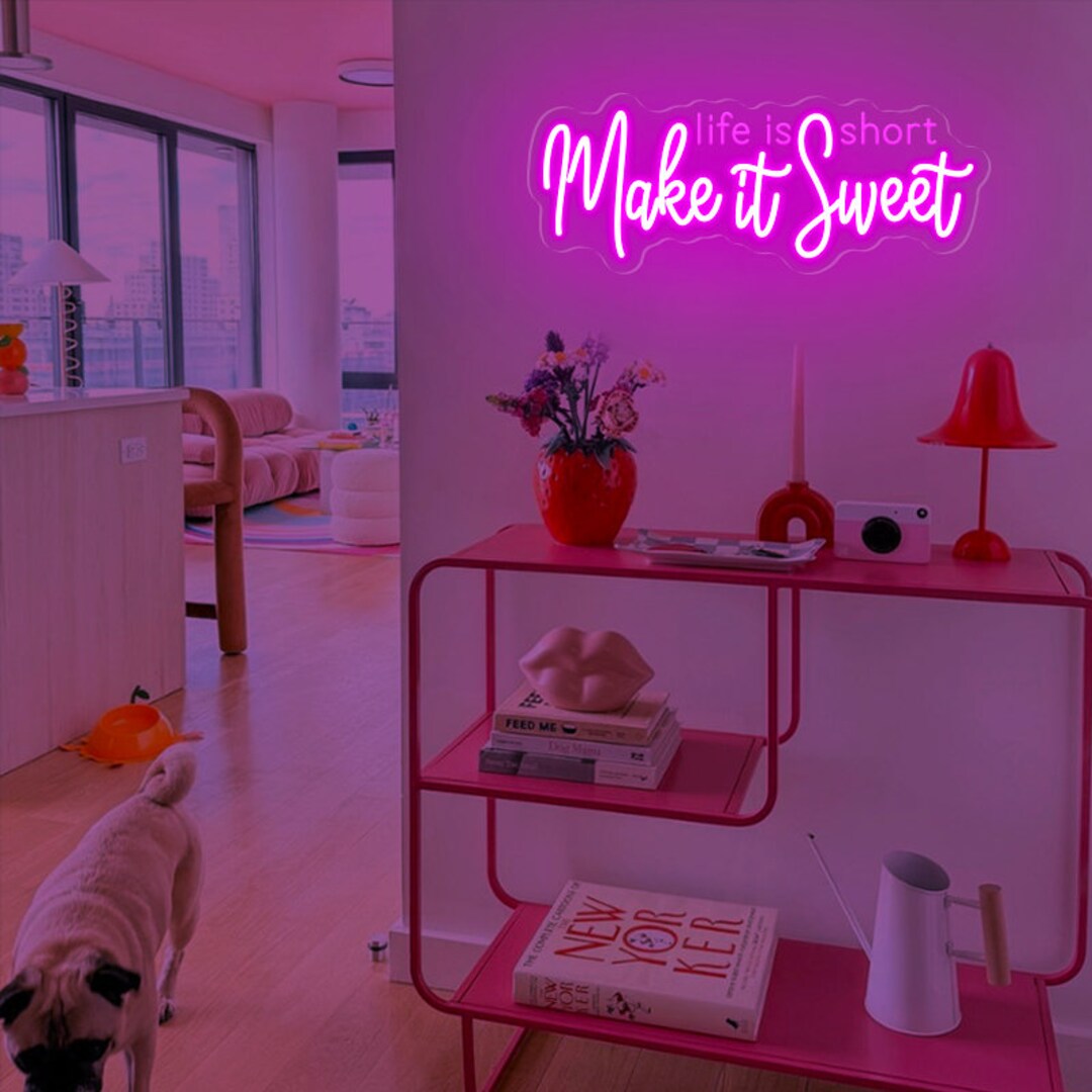 Life is Short Make It Sweet Neon Sign, LED Neon Illuminated Text ...