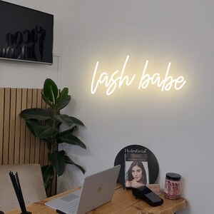 Lash Babe Neon Sign, Beauty Salon Sign, Lashes Studio Neon Light ...