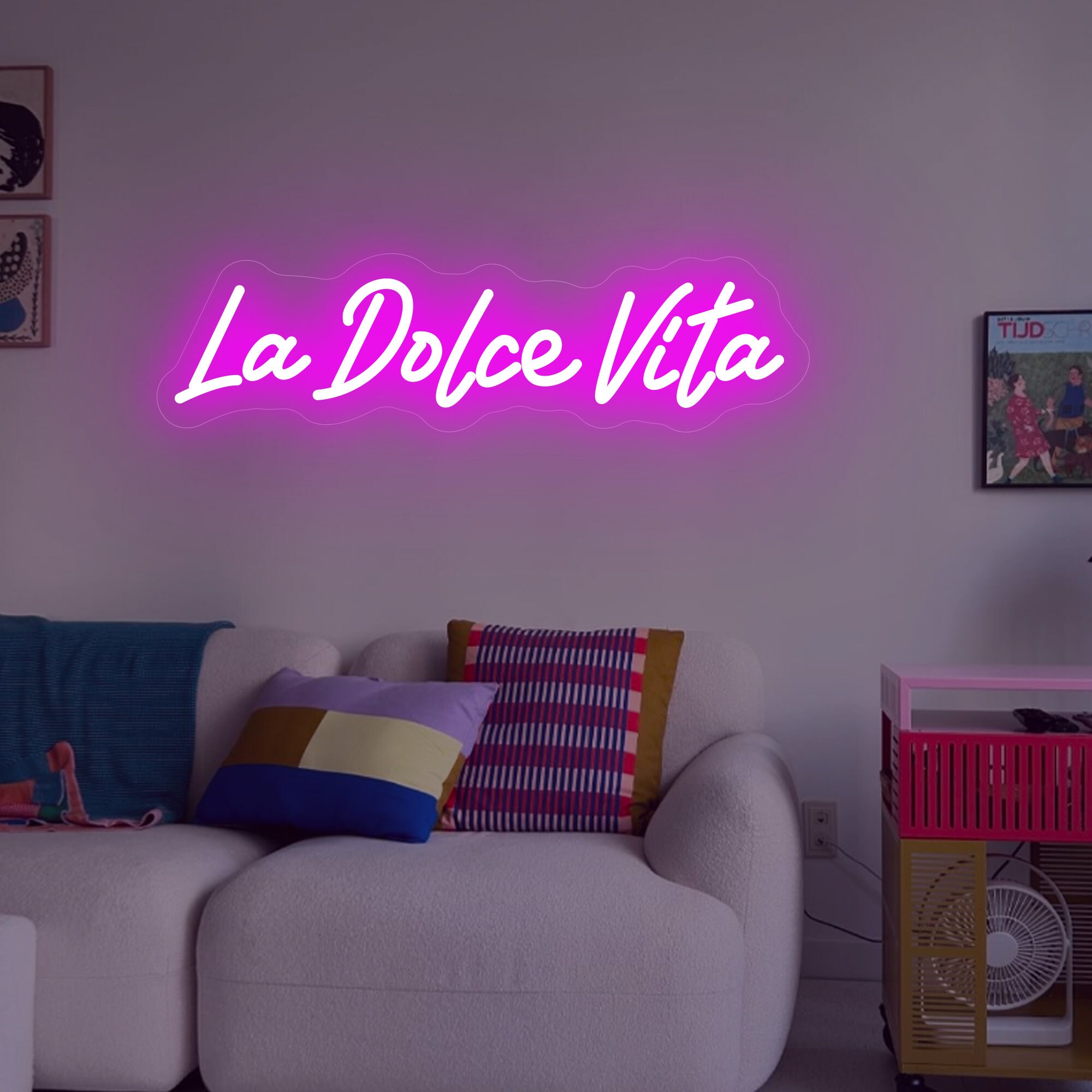 Custom Neon Sign With Spanish Text, Custom Italian Text, Illuminated ...