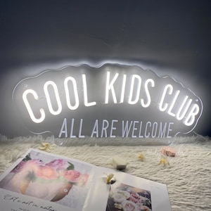 Cool Kids Club All Are Welcome Neon Sign, Kid's Room Decor, New Year ...