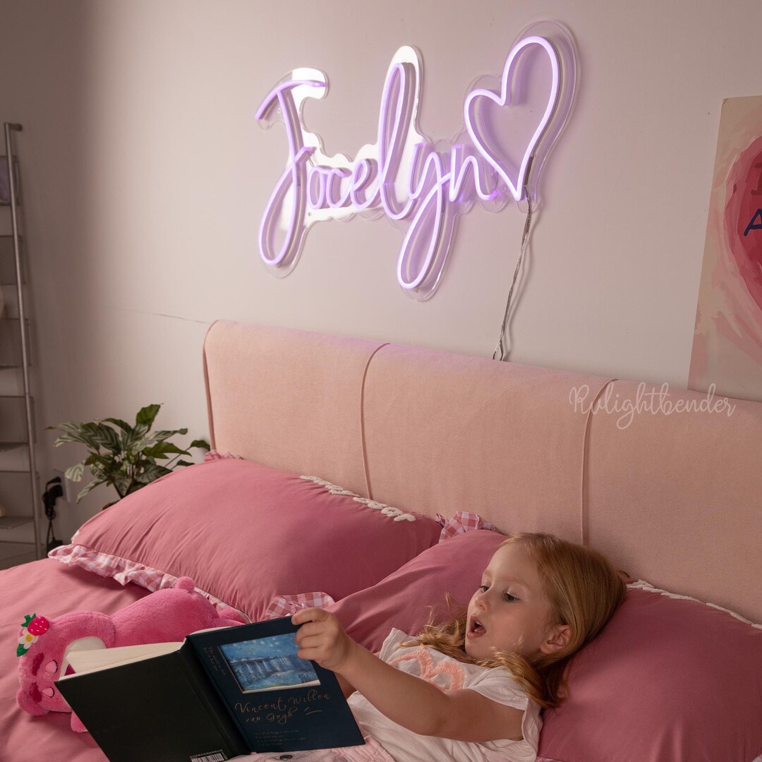 Custom Name Neon Sign, Girl Neon Sign, Nursery Wall Decor, Personalized ...