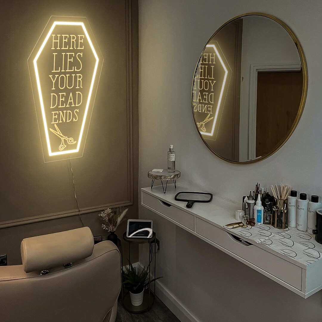 Here Lies Your Dead Ends Neon Sign, Girl Boss Sign, Beauty Room Neon ...