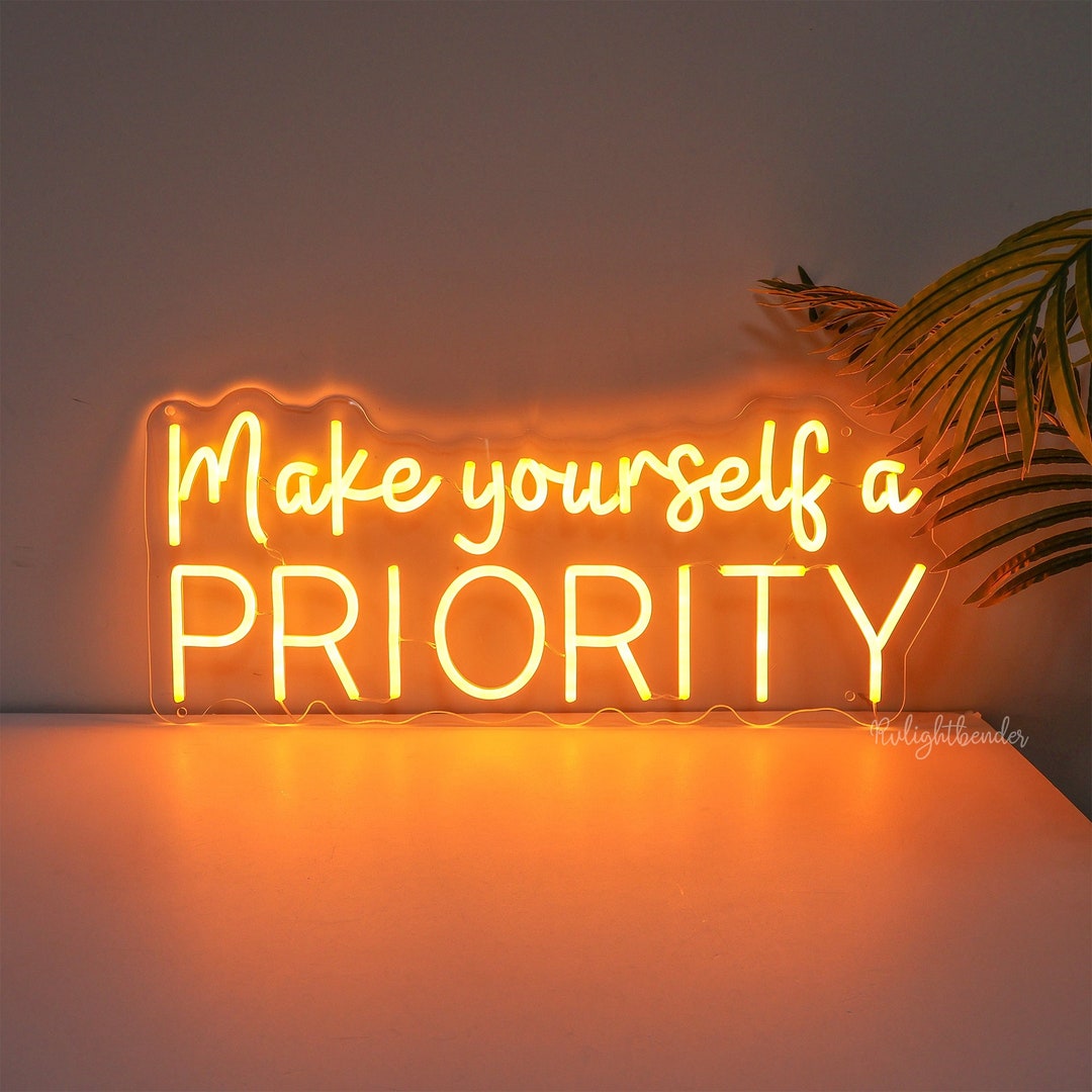 Make Yourself a Priority Girl Boss Sign, Beauty Neon Sign, Studio Neon ...