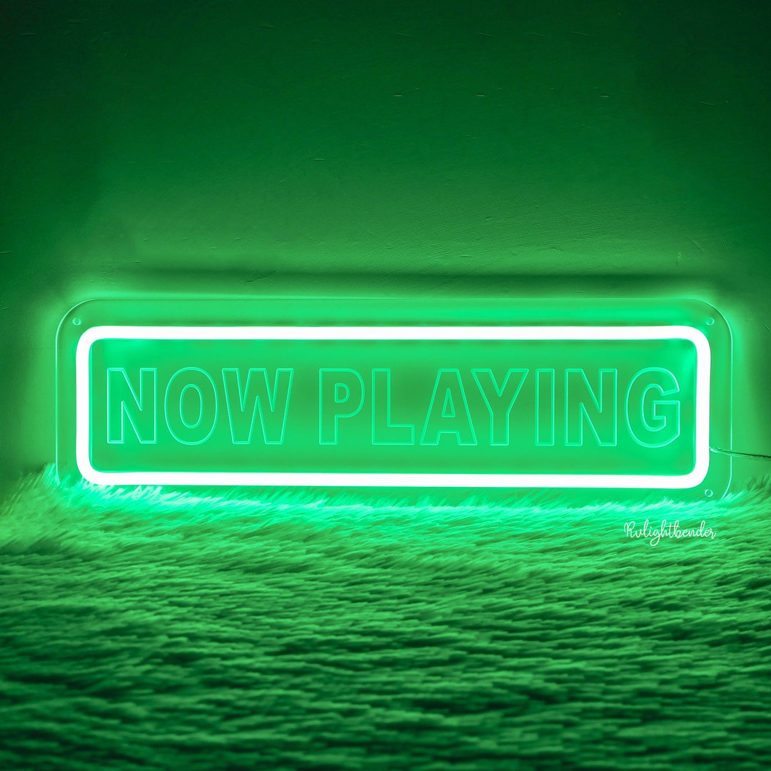 Now Playing Neon Sign, Now Spinning Neon Sign, Record Display, Music ...