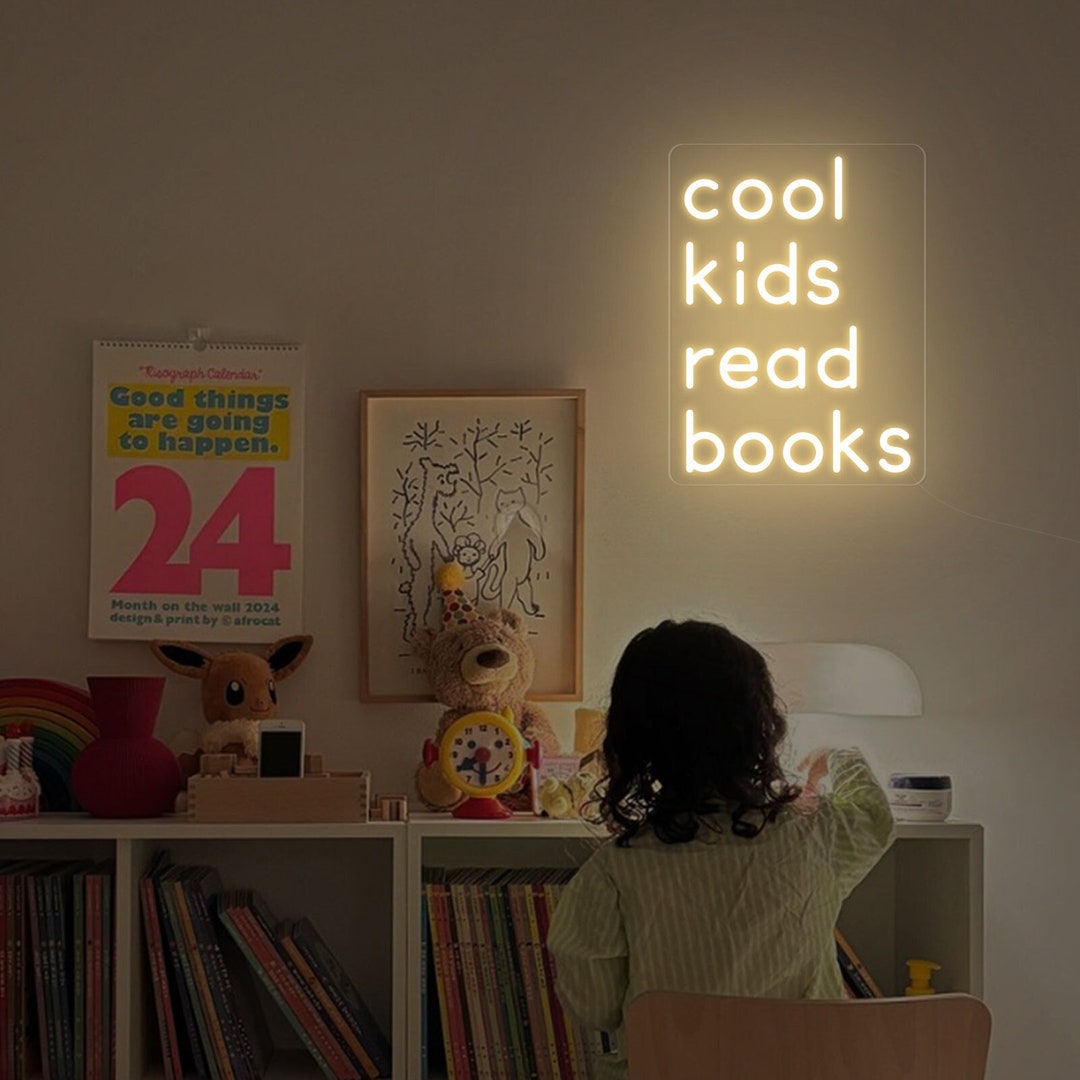 Cool Kids Read Book Neon Sign,kid's Room Decor,new Year Gifts,boy/girl ...