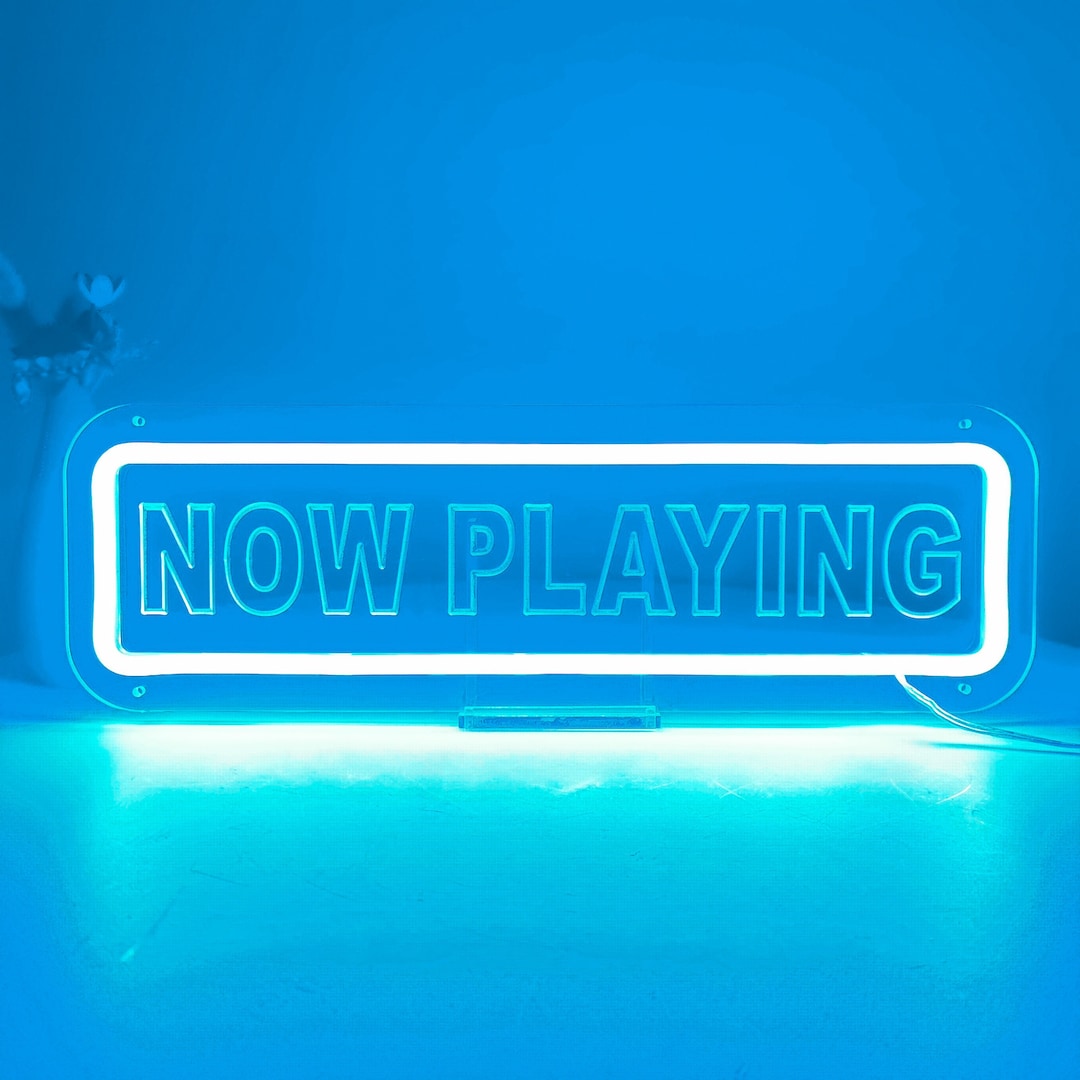 Now Playing Neon Sign, Now Spinning Neon Sign, Record Display, Music ...