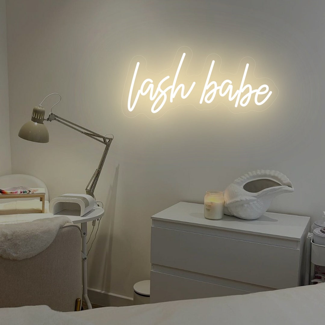 Lash Babe Neon Sign, Beauty Salon Sign, Lashes Studio Neon Light ...