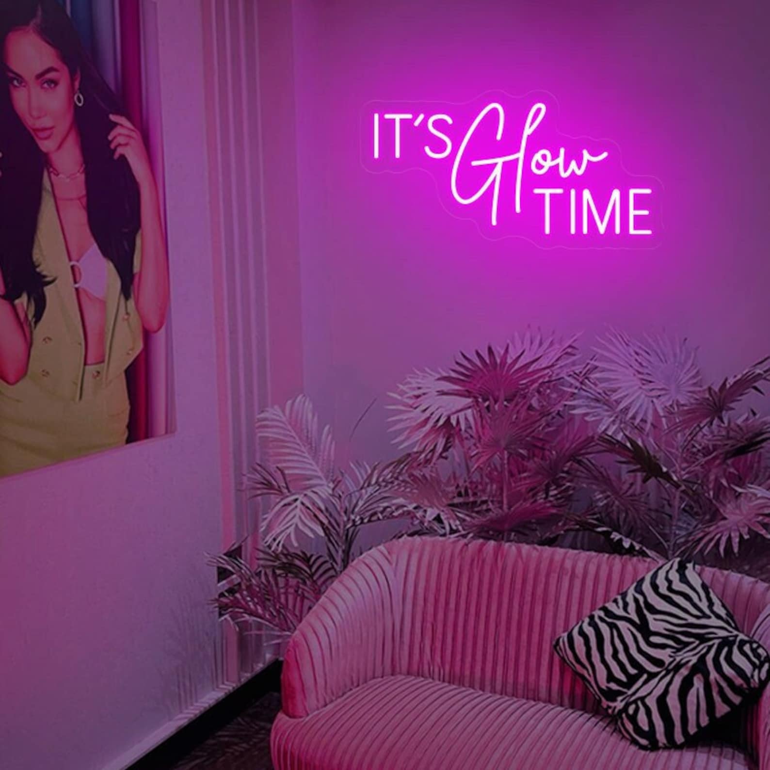 It's Glow Time Neon Sign, Beauty Neon Sign, Studio Neon Sign, Salon ...