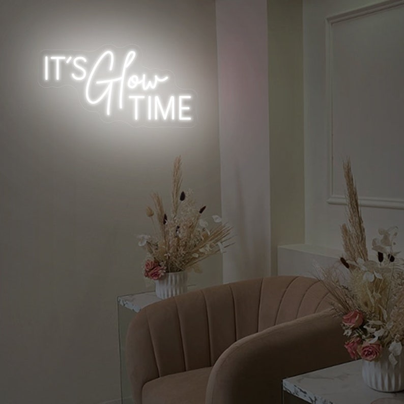 It's Glow Time Neon Sign, Beauty Neon Sign, Studio Neon Sign, Salon ...