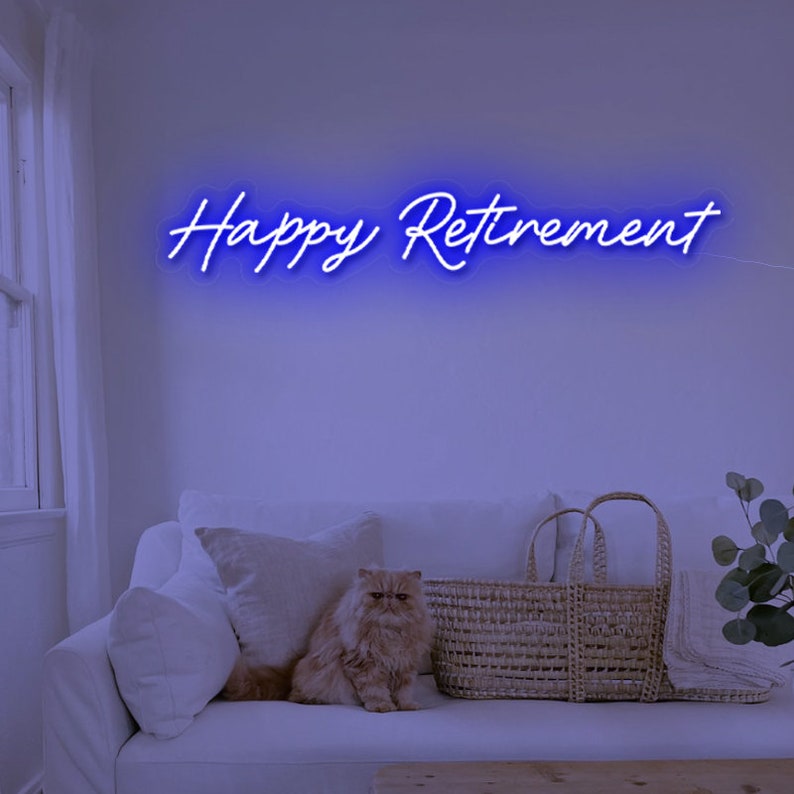Happy Retirement Neon Sign: LED Room Decor - Etsy