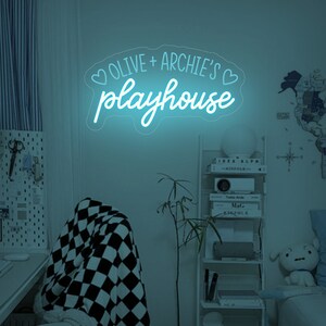 Personalized Playhouse Sign With Names Neon Sign, Kid's Neon Sign,kid's ...