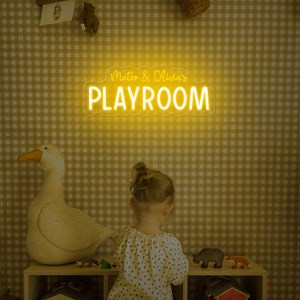 Personalized Playroom Sign With Names Neon Sign, Kid's Neon Sign, Kid's ...