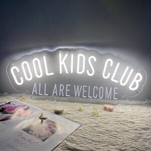Cool Kids Club All Are Welcome Neon Sign, Kid's Room Decor, New Year ...