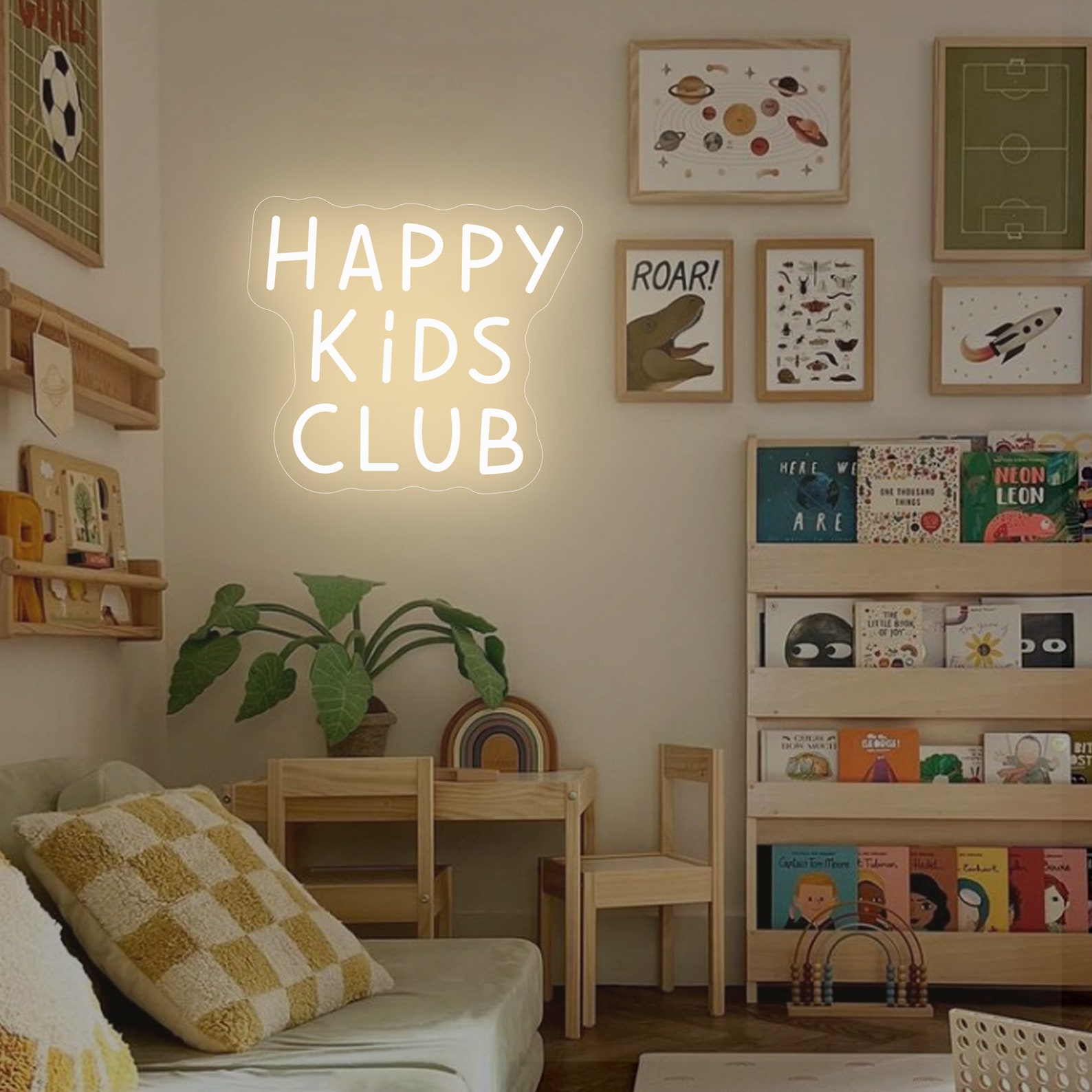 Happy Kids Club Neon Sign, Kid's Room Decor, New Year Gifts, Boy/girl ...