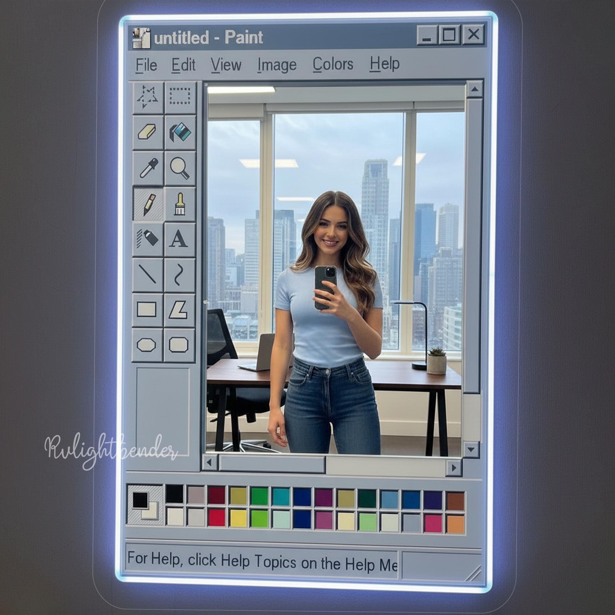Ms Paint Led Neon Mirror, Retro Windows Paint Inspired Mirror ...