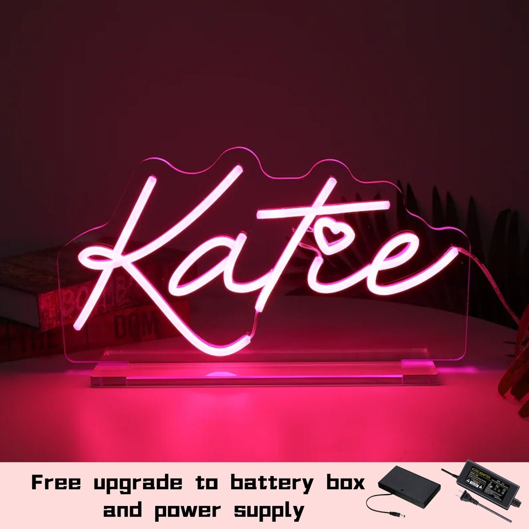 Custom Name Neon Sign: Freestanding Table Decor, Business Logo,wedding ...