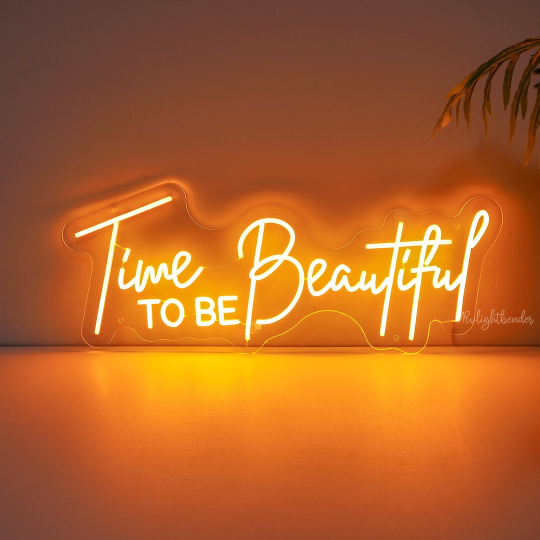 Time to Be Beautiful Neon Sign, Girl Boss Sign, Beauty Neon Sign ...