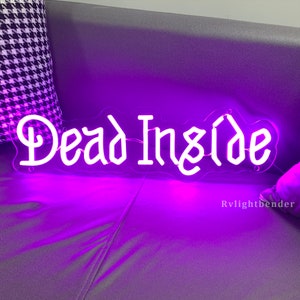 Dead Inside Neon Sign,gothic Home Decor,spooky Room Decor,haunted ...