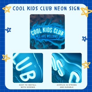 Cool Kids Club All Are Welcome Neon Sign, Kid's Room Decor, New Year ...