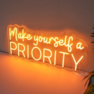 Make Yourself a Priority Girl Boss Sign, Beauty Neon Sign, Studio Neon ...