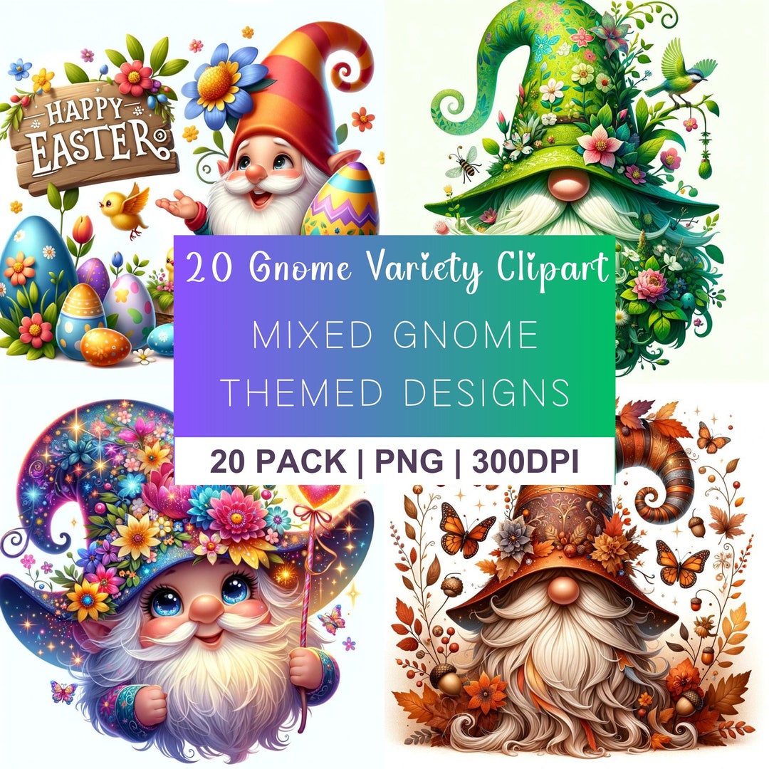 Watercolor Gnomes Clipart Pack, Holiday, Mother's Day, Father's Day ...