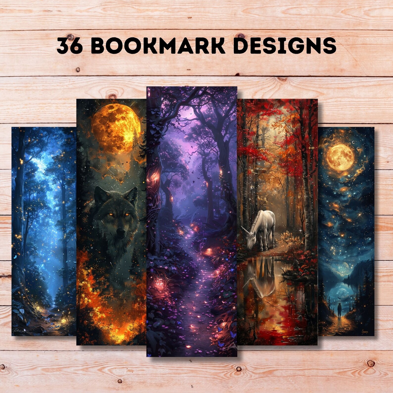 Enchanted Forest Bookmark Bundle 36 Mystical PNG Collection for ...