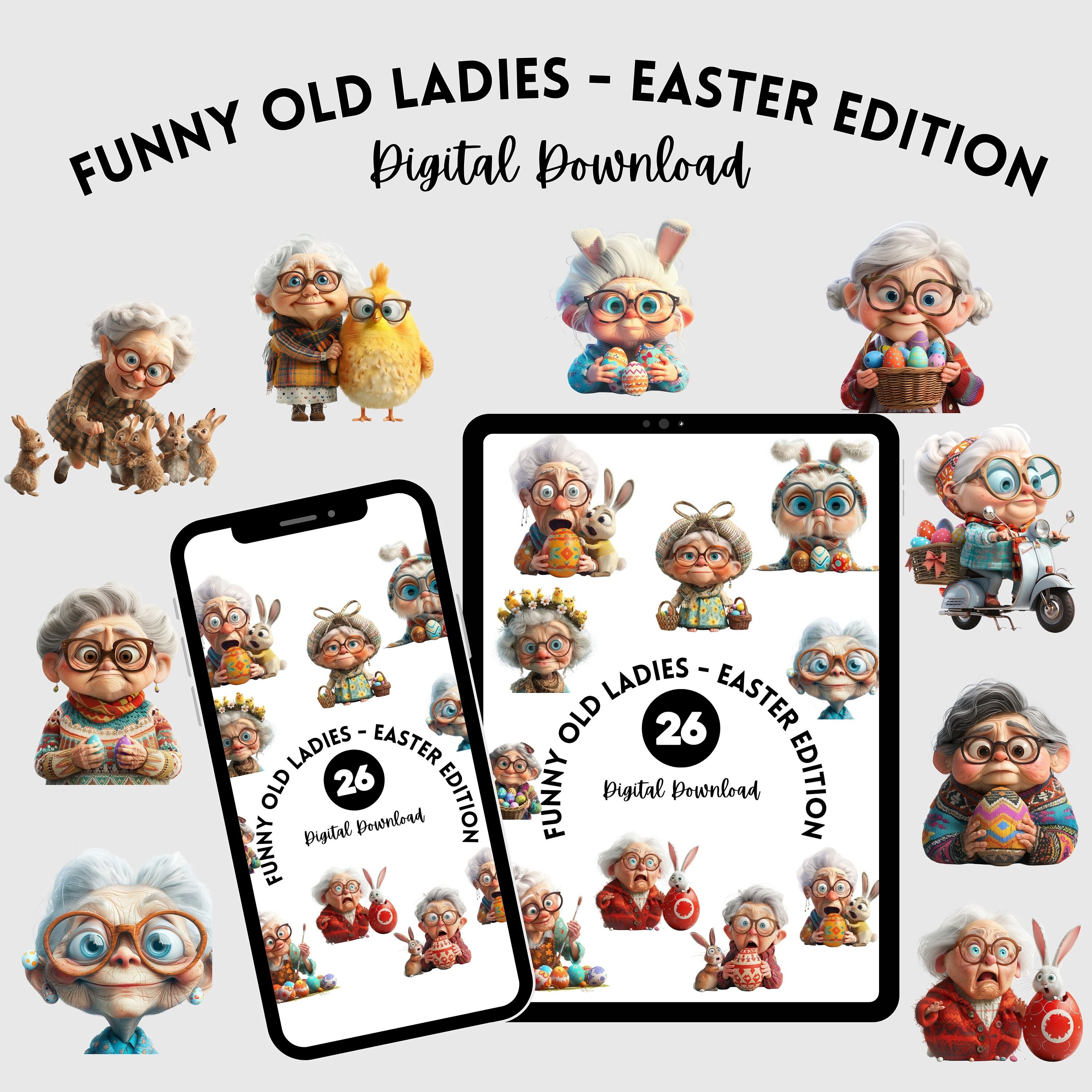 Funny Easter Clipart Collection, Digital Pngs, Transparent Background ...