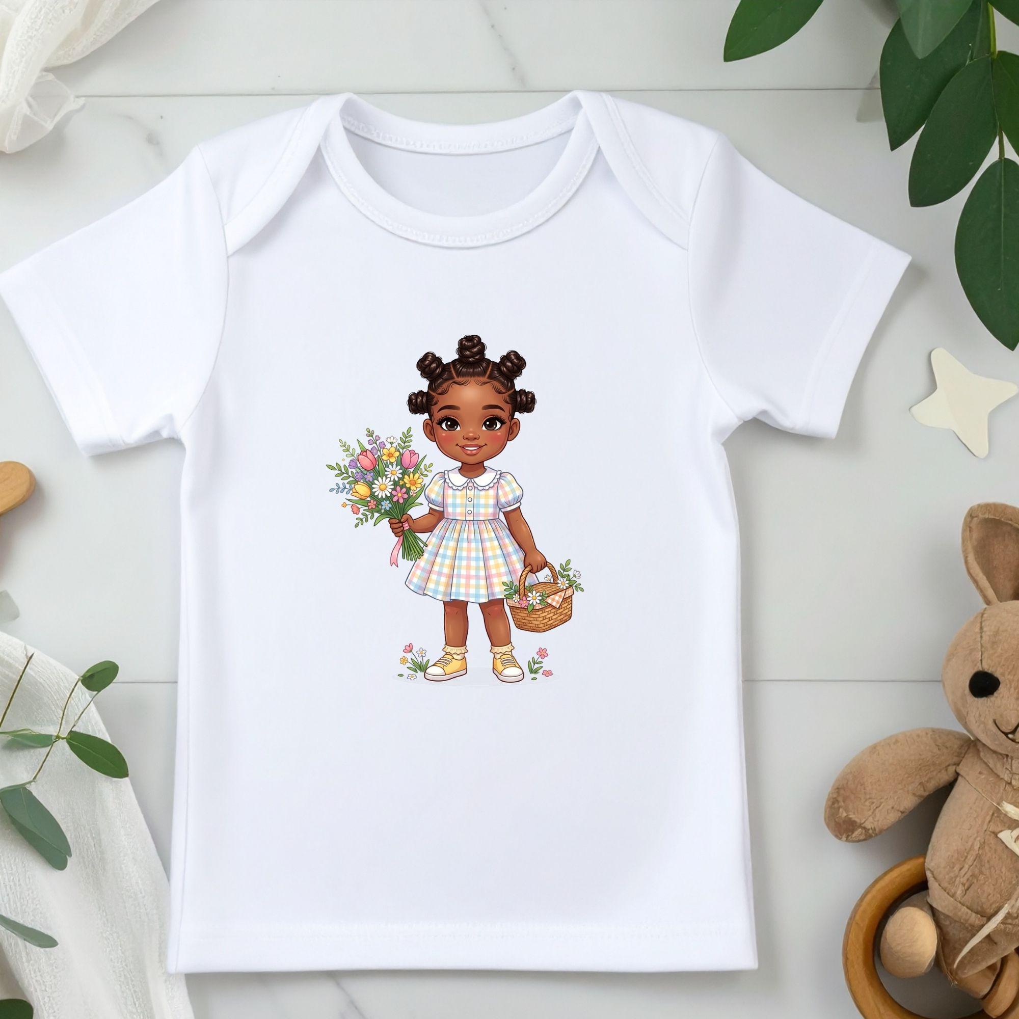 Spring Black Girl Bantu Knots Clipart Bundle Cute Melanin Girl Spring ...