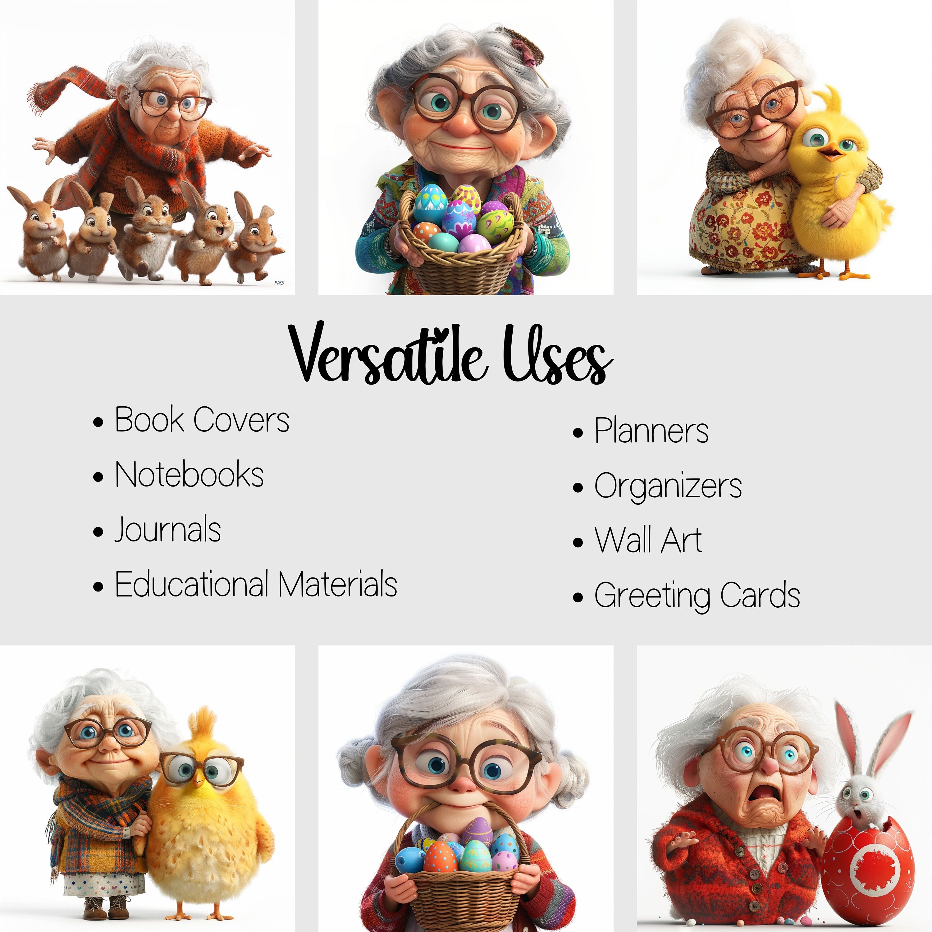 Funny Easter Clipart Collection, Digital Pngs, Transparent Background ...