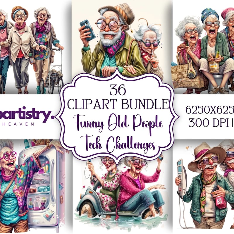 Funny Old People Clip Art - Etsy