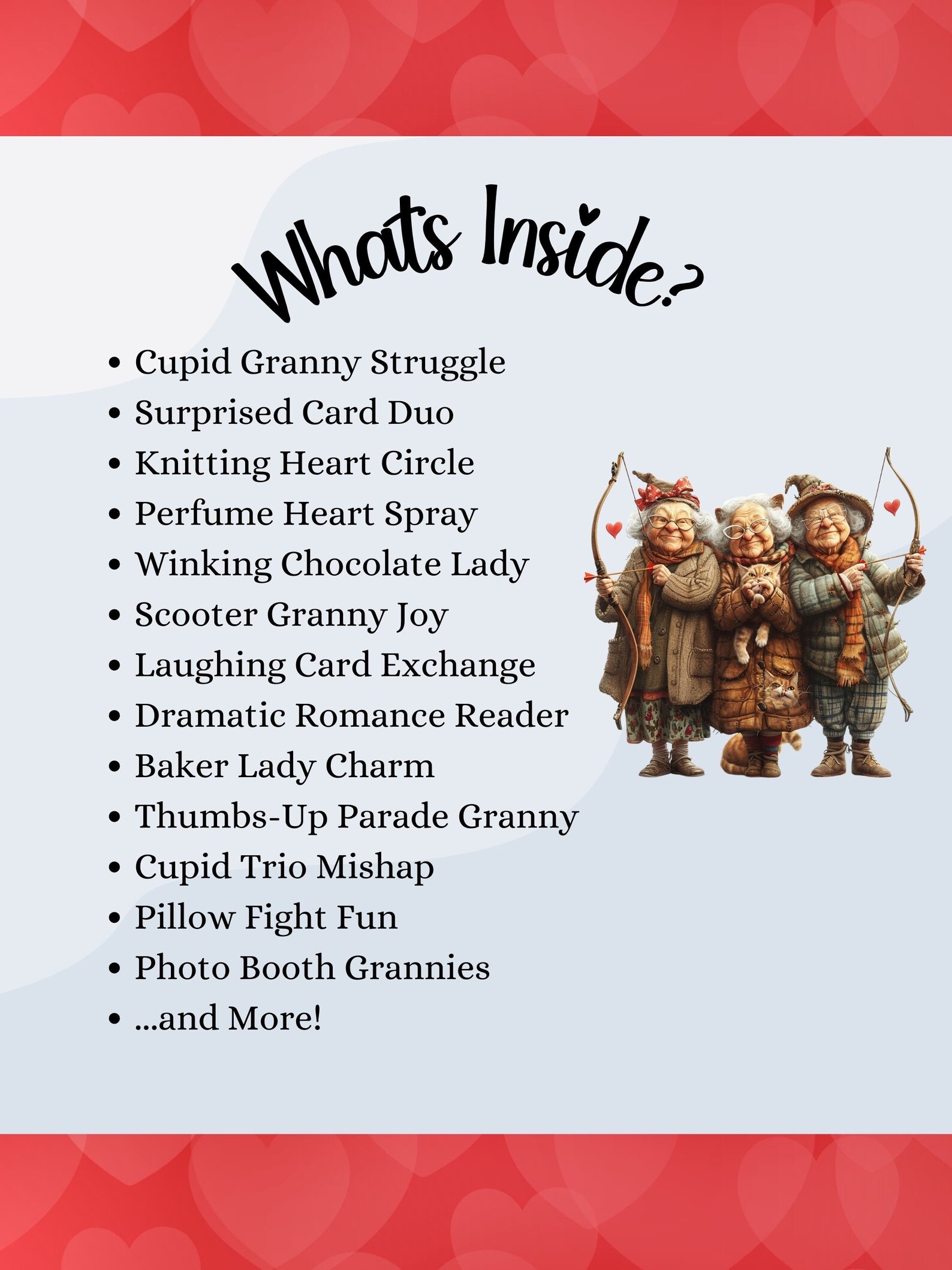 Funny Old Ladies Clipart for Valentine's Day: Whimsical Granny PNG ...