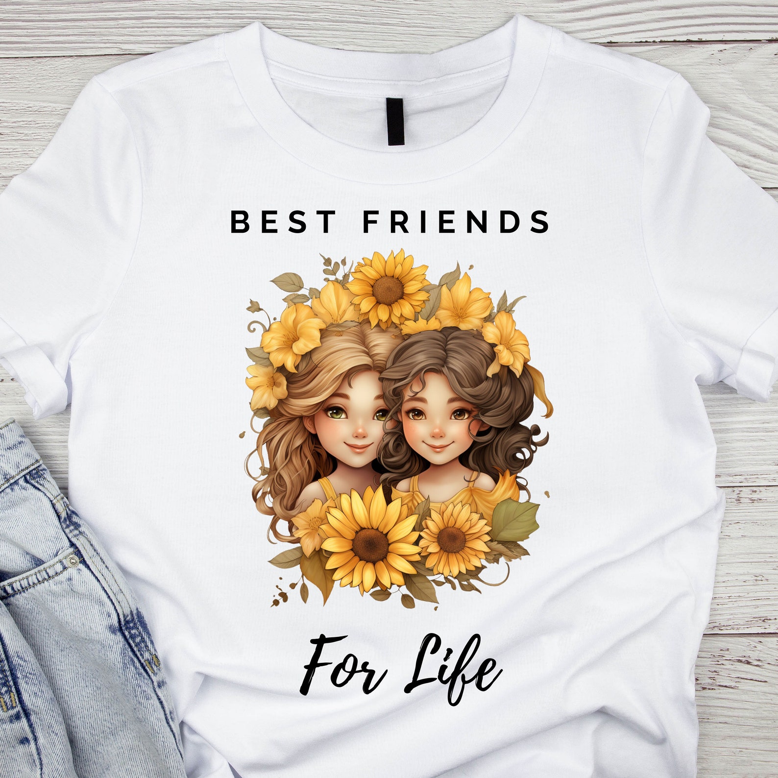 My Best Friend Sunflower PNG Pack for Custom BFF Gifts, 20 Designs for ...