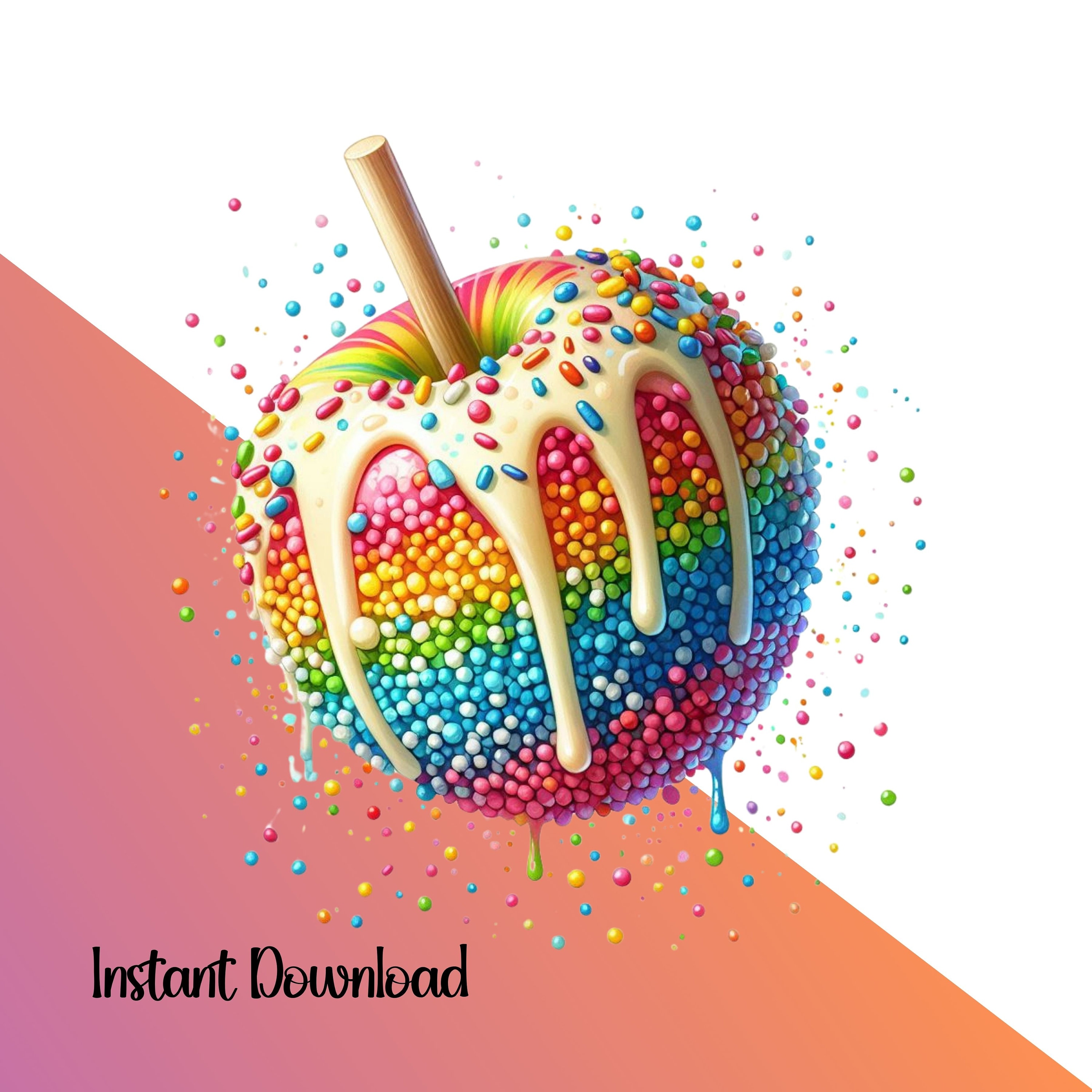25 Watercolor Candy Apple Clipart Bundle - PNG Dessert Graphics for ...
