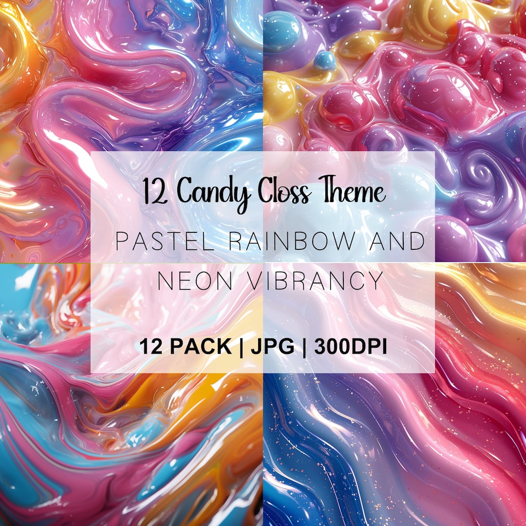 Candy Sweet Clipart & Glaze Texture Pack, Candy Background, 12x12 Pixel ...