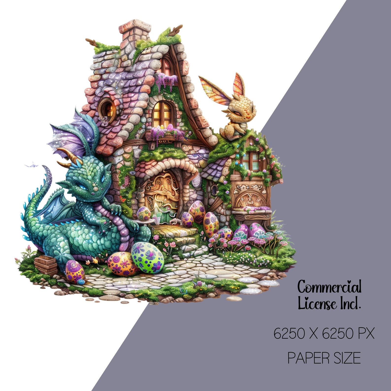 Easter Bunny Dragon Clipart Bundle Personalized and Custom AI Generated ...