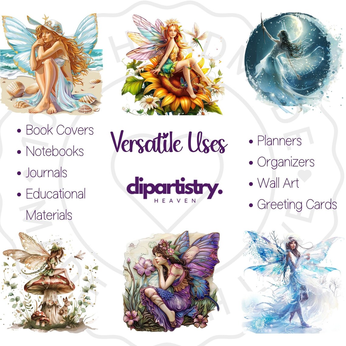Fantasy Fairy Clipart Bundle: Enchanted Fairies, Magical Wings ...