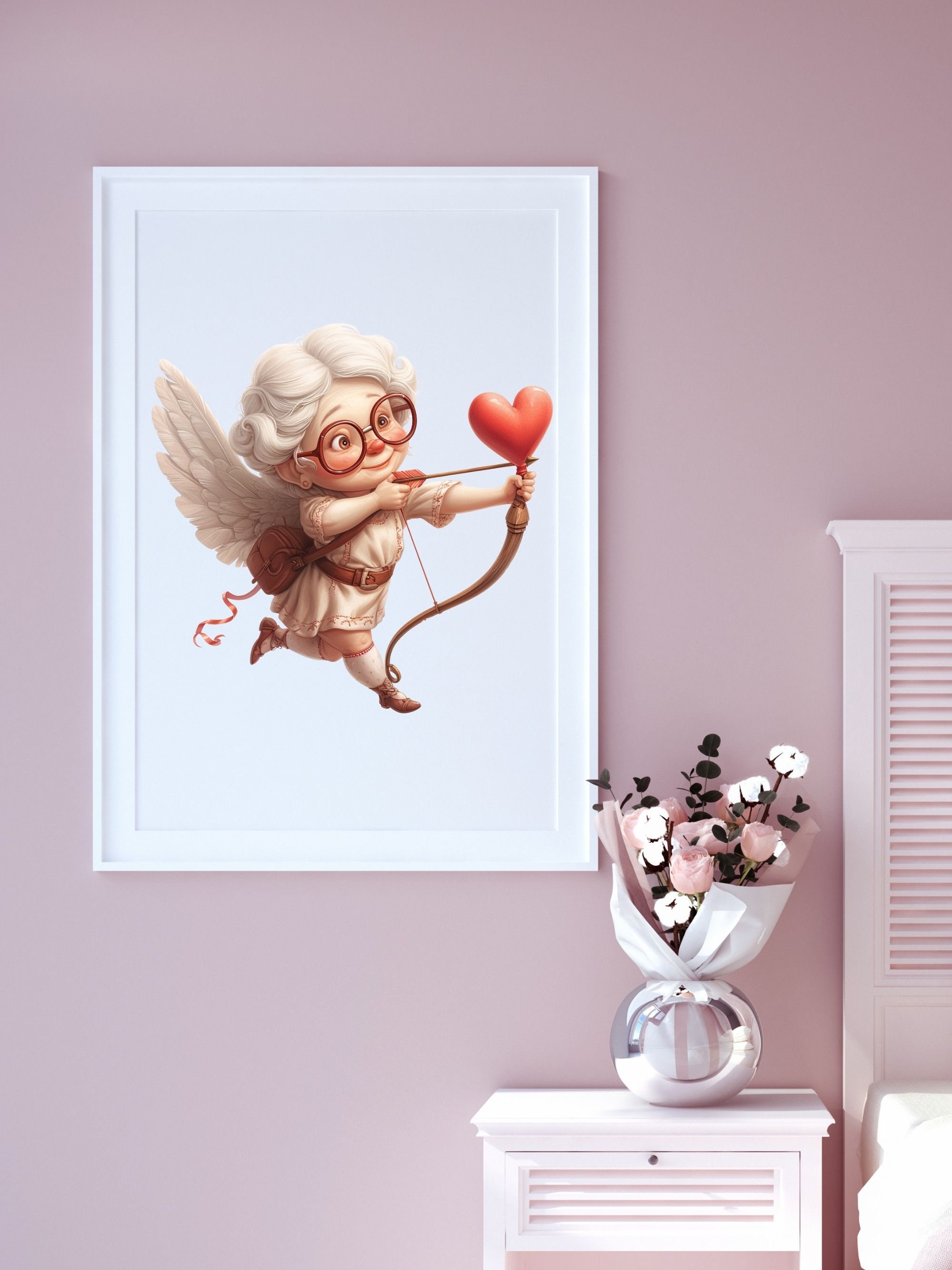 Funny Old Ladies Clipart for Valentine's Day: Whimsical Granny PNG ...