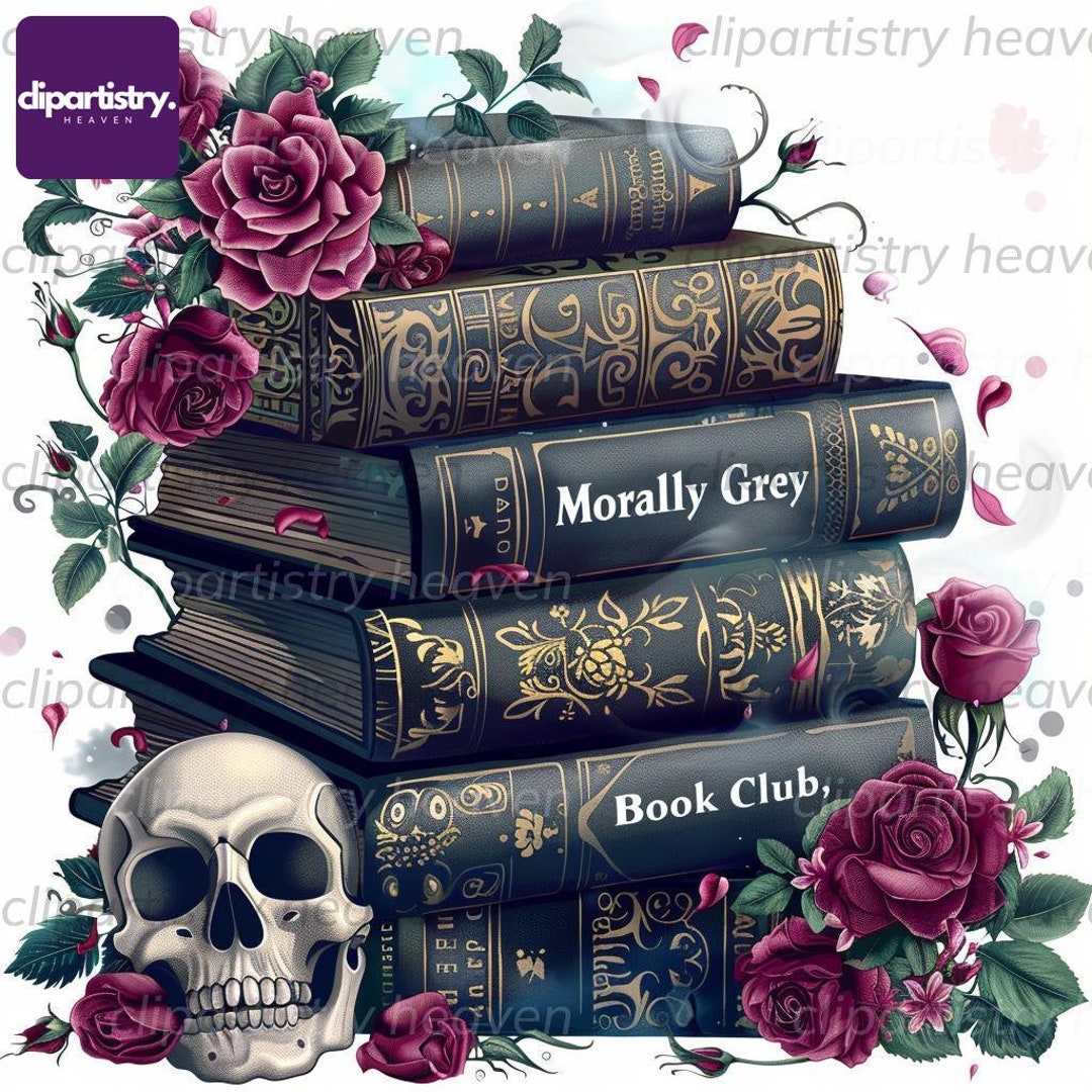 Morally Grey Book Club PNG Image Gothic Digital Art for Book Lovers ...