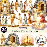 Cute Jesus Clipart, Christian Easter Png, Watercolor Jesus, Kids ...