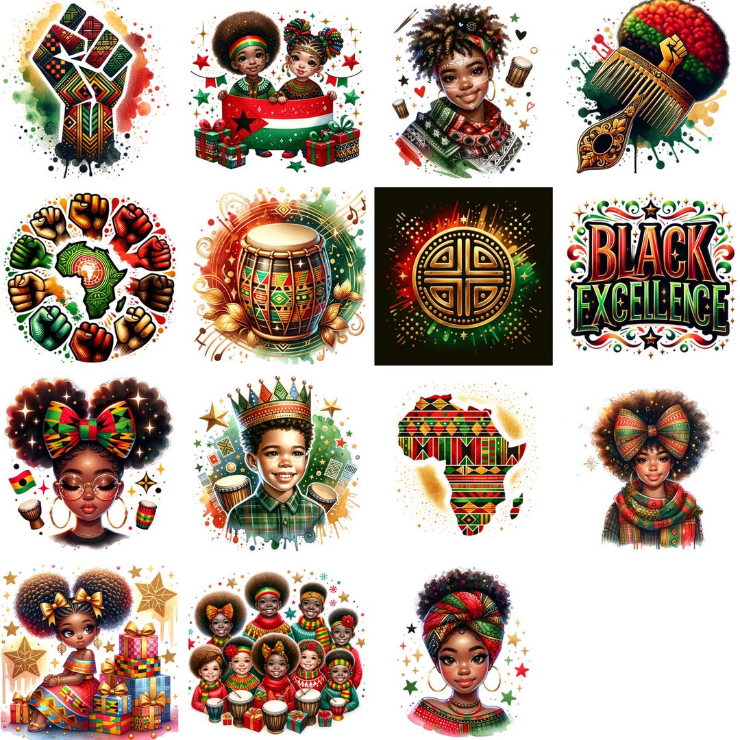 Black History Clipart Bundle: African Culture Pngs (digital Download ...