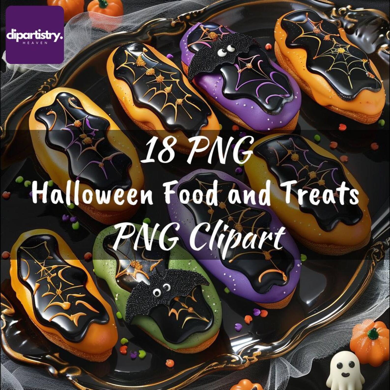Glossy Halloween Food Clipart Bundle Candy Corn, Spooky Cupcakes ...