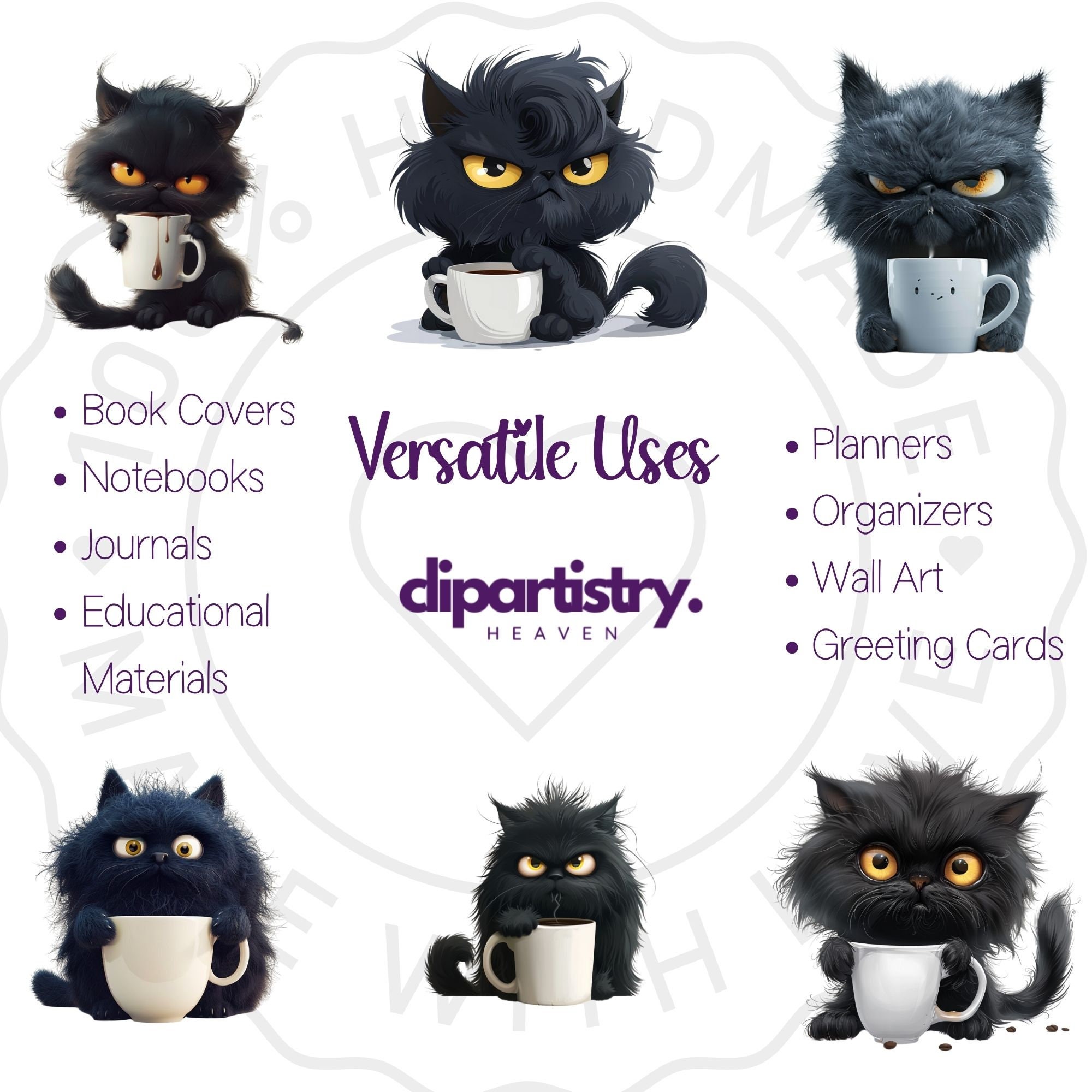 Grumpy Coffee Cat Clipart - 21 Funny Cat PNG Images, Perfect for ...