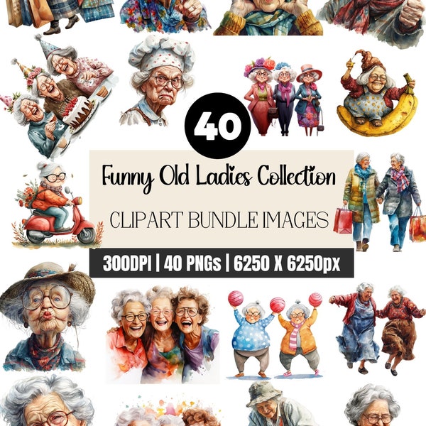 Funny Old Ladies - Etsy