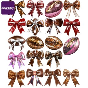 22 Football Clipart PNG for Game Day Sports Bow Designs Digital ...