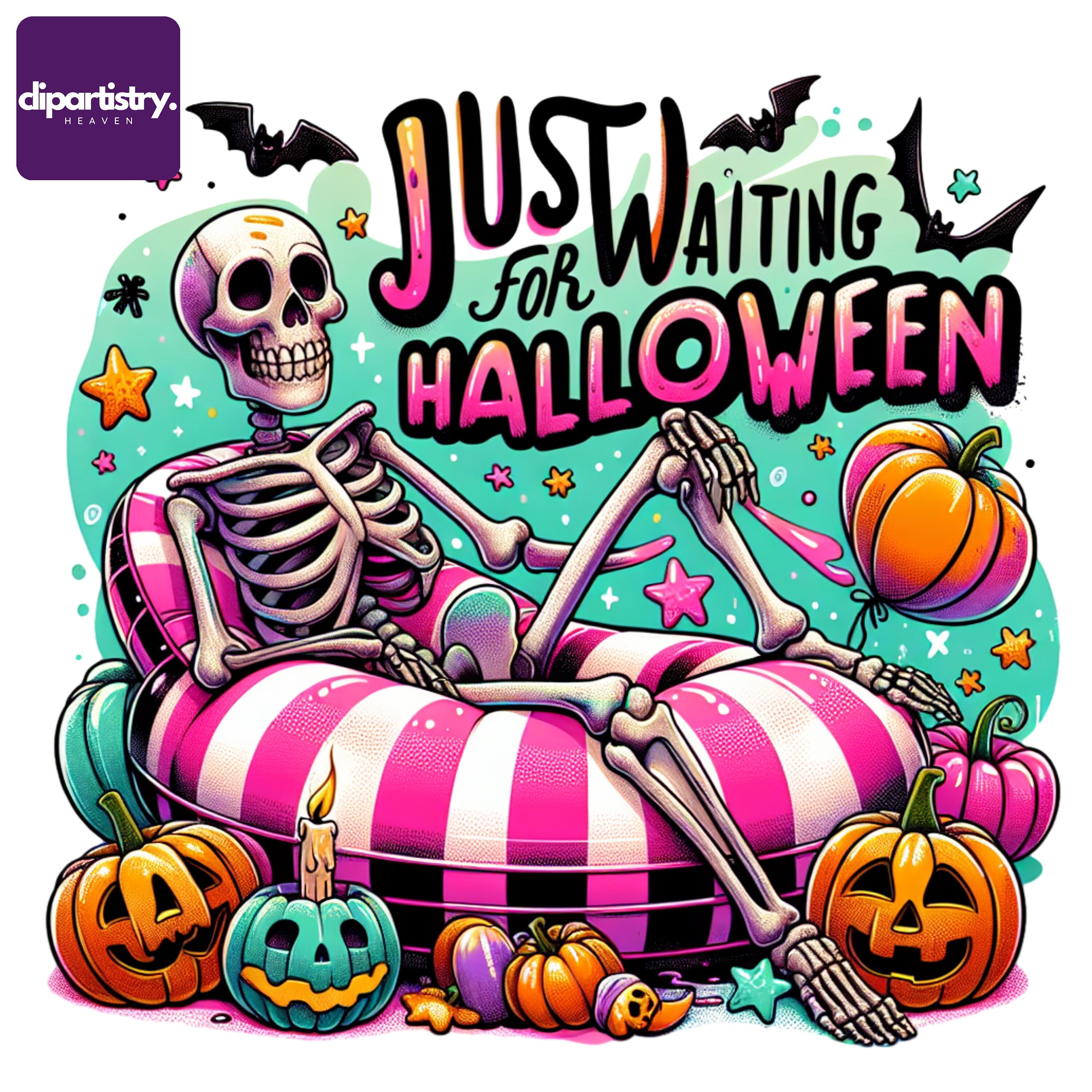 Funny Skeleton Art Print - Colorful Halloween Decor, Spooky Wall Art ...