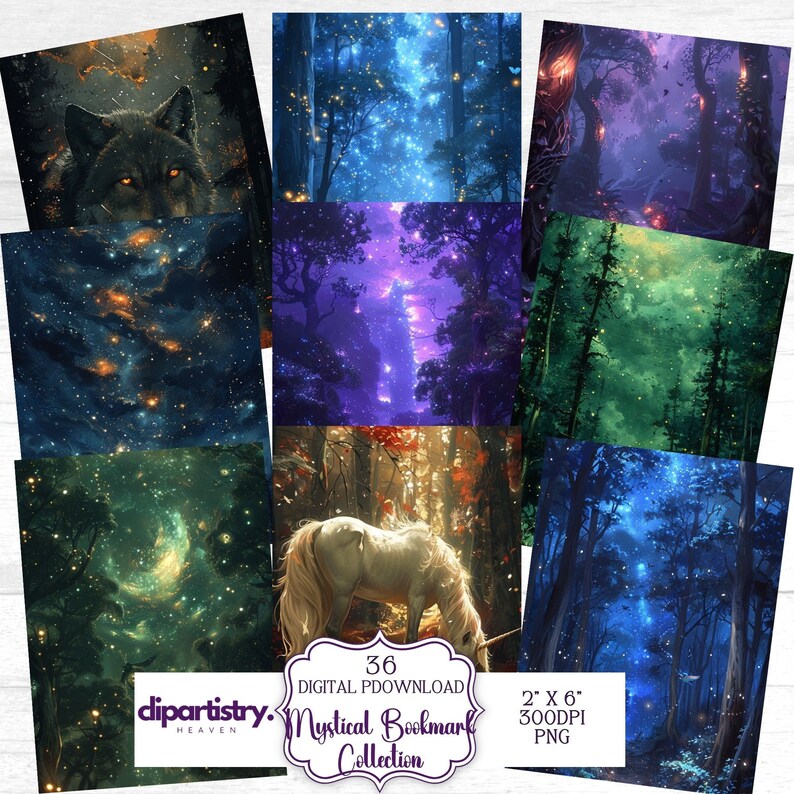 Enchanted Forest Bookmark Bundle 36 Mystical PNG Collection for ...