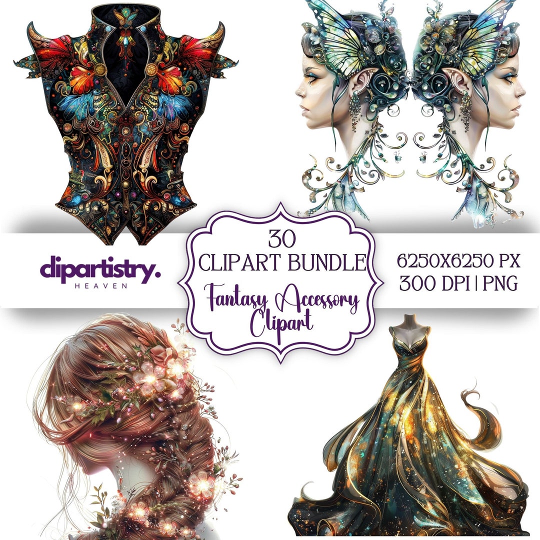 Fantasy Accessory Clipart Bundle 30 High-resolution PNG Images AI ...