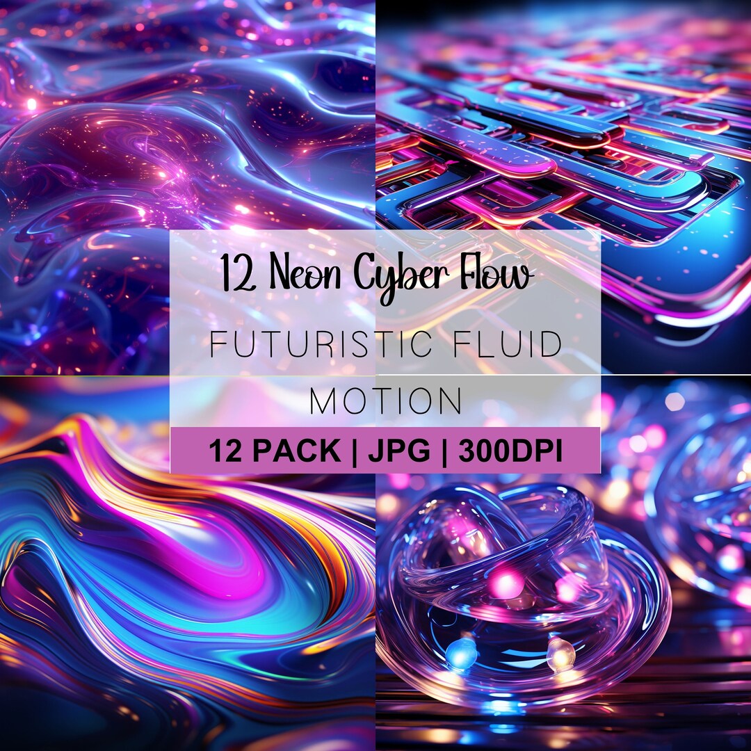 Texture Background Neon Cyberflow Futuristic 3D Digital Paper for ...